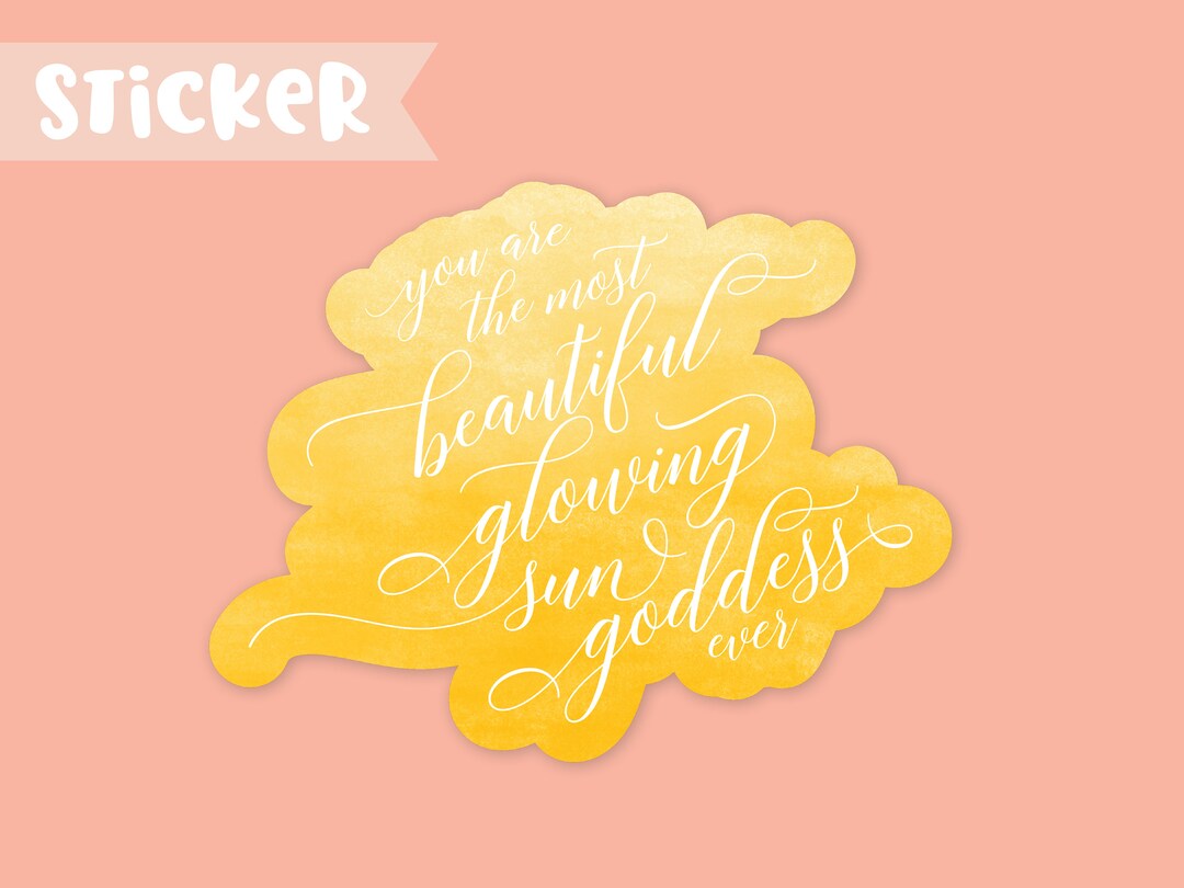 Glowing Sun Goddess Sticker, Leslie Knope Affirmation Laptop Sticker ...