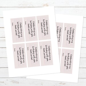 Printable Pencil Birthday Favor Tag, DIY Printable Birthday Favor ...