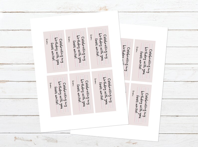 Printable Pencil Birthday Favor Tag DIY Printable Birthday - Etsy