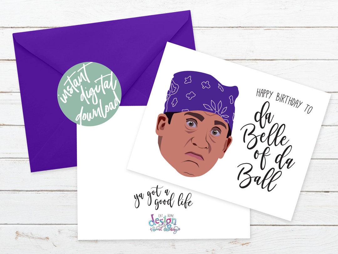 Prison Mike Printable Birthday Card, Instant Download the Office Belle ...
