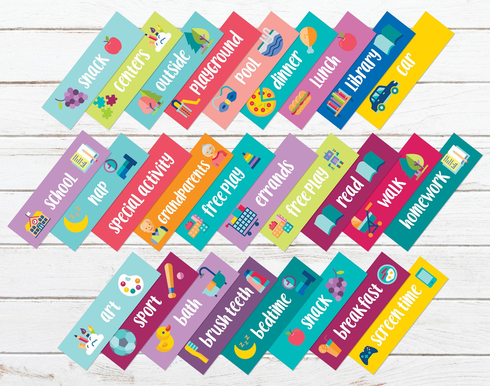 Printable Visual Schedule for Preschoolers Toddler Visual - Etsy