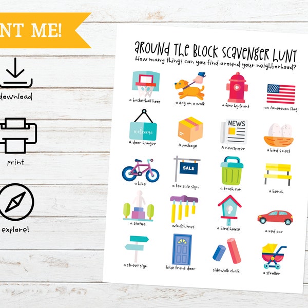 Neighborhood Scavenger Hunt - Etsy