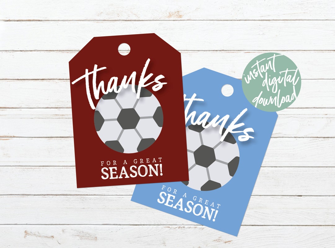 Thank You Gift Tag for Soccer Coach, Gift Idea for Soccer Coach Dad ...