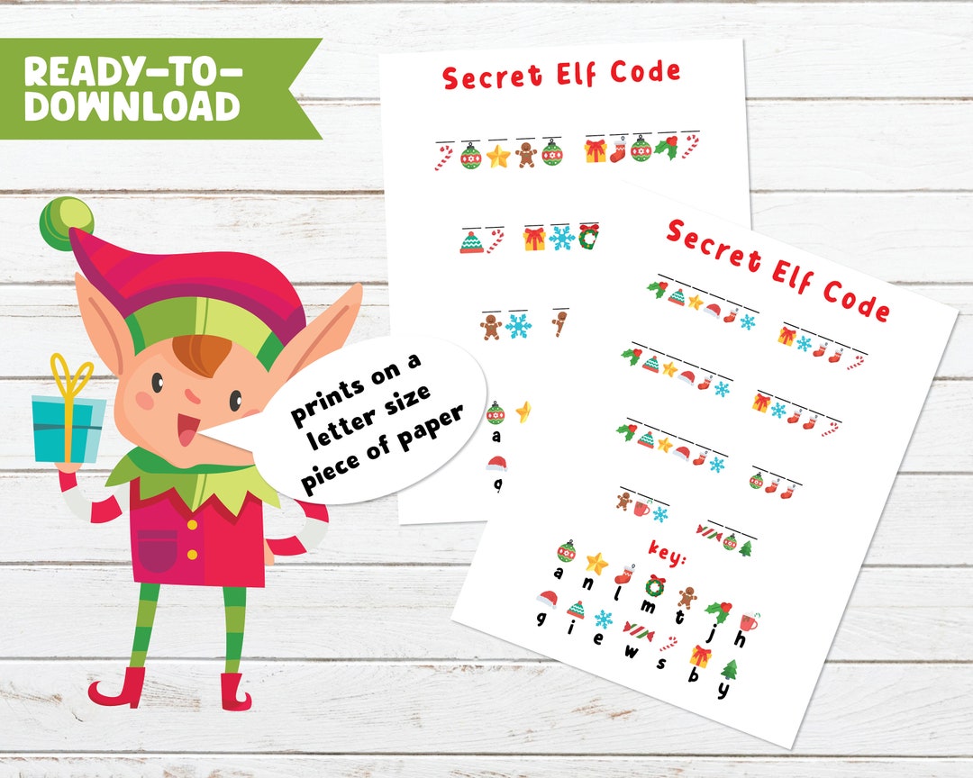 Elf Secret Code Printable, Printable Elf Activity, Instant Download ...