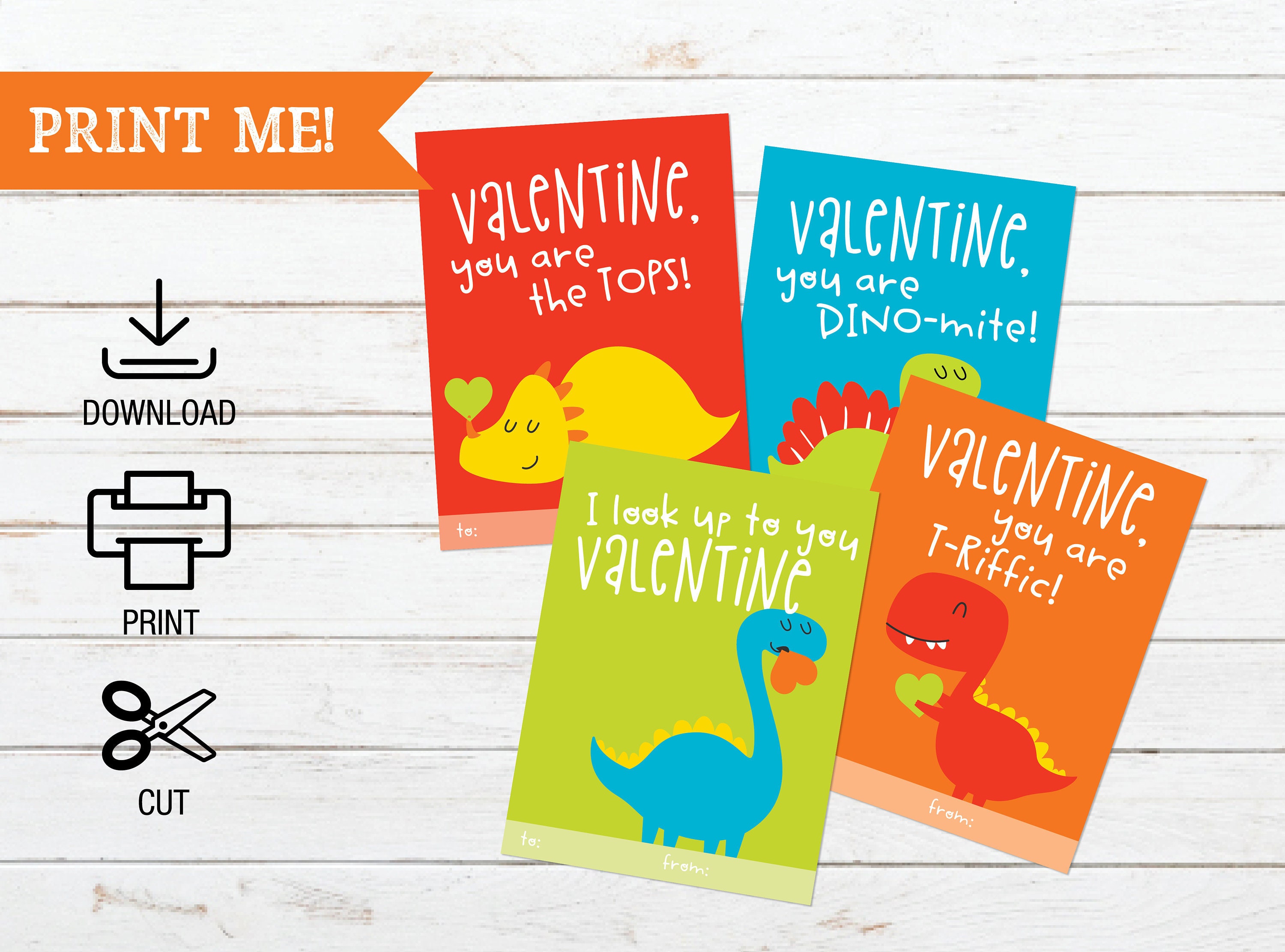 Printable Dinosaur School Valentine DIY printable valentine | Etsy