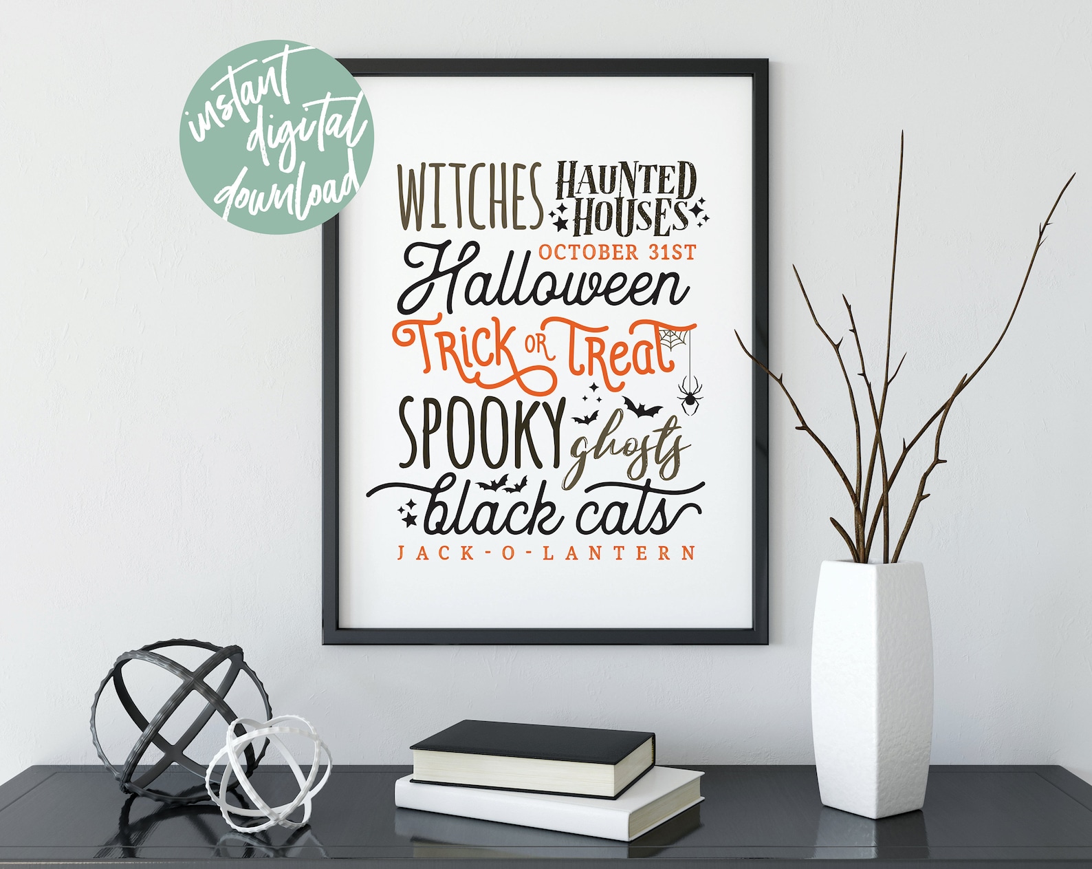 Halloween Printable Sign Halloween Spooky Wall Decor Print | Etsy