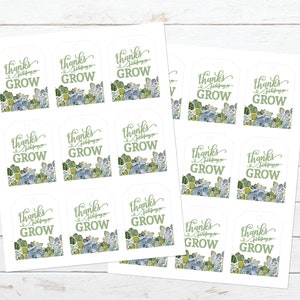 Teacher Appreciation Gift Tag Printable, Thanks for Helping Me Grow ...