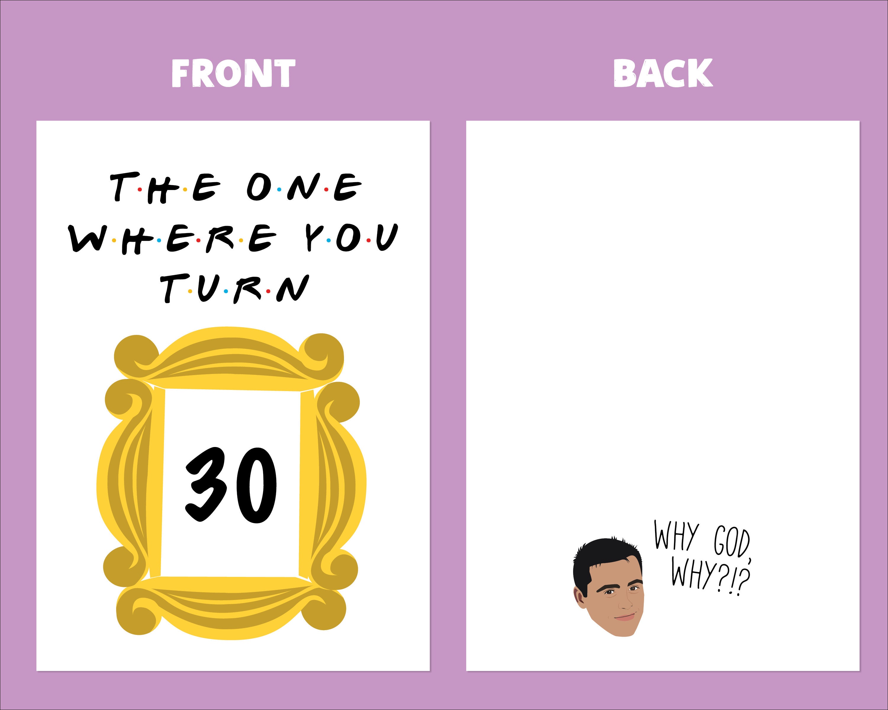 The One Where You Turn 30 Printable Birthday Card Friends TV - Etsy UK