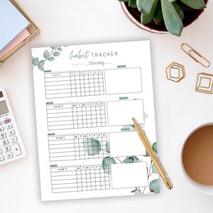 Floral Habit Tracker | Printable Monthly Habit Tracker | Goal Tracker ...