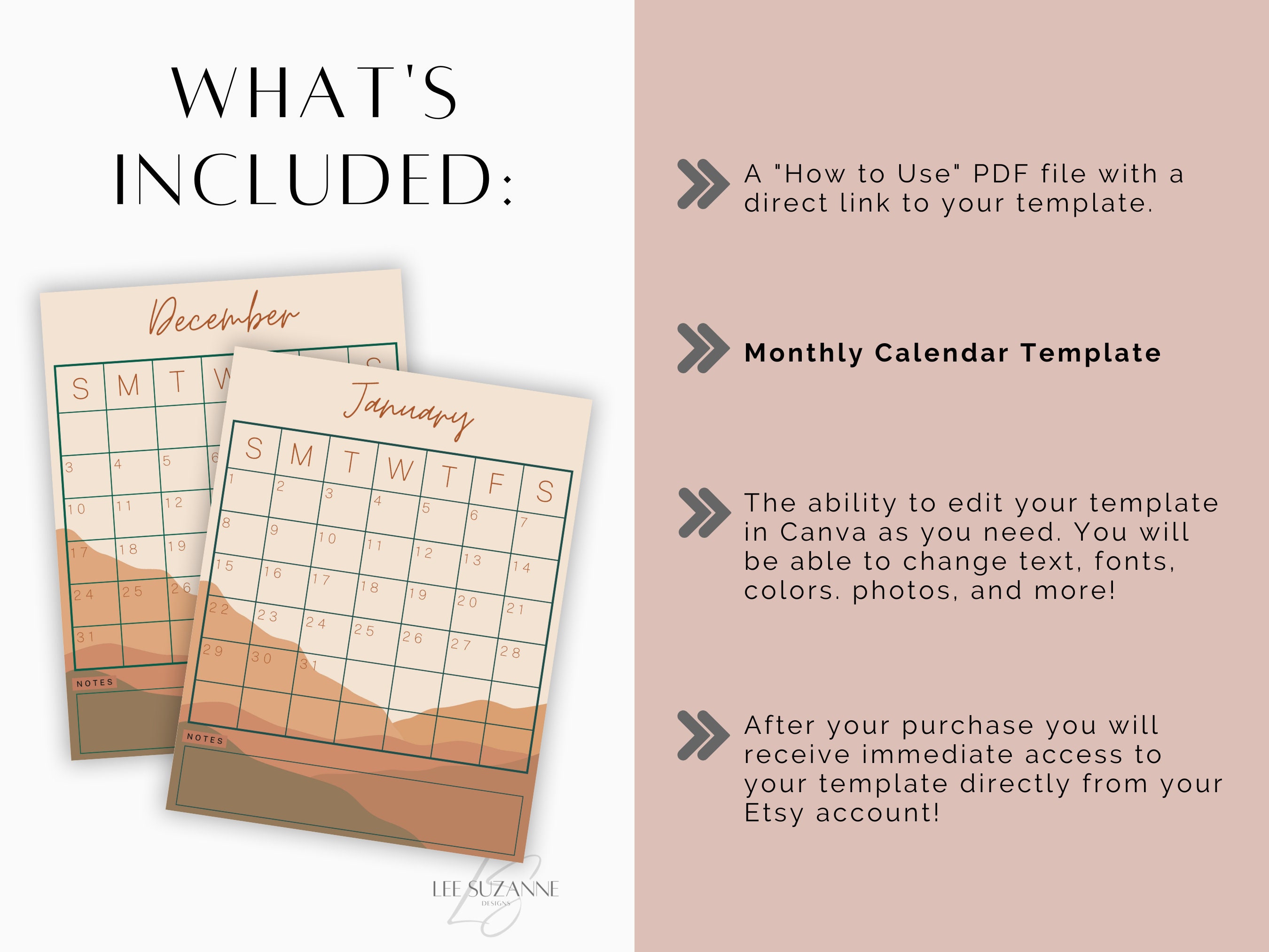 Boho Monthly Calendar | Printable Monthly Habit Tracker | Goal Tracker ...