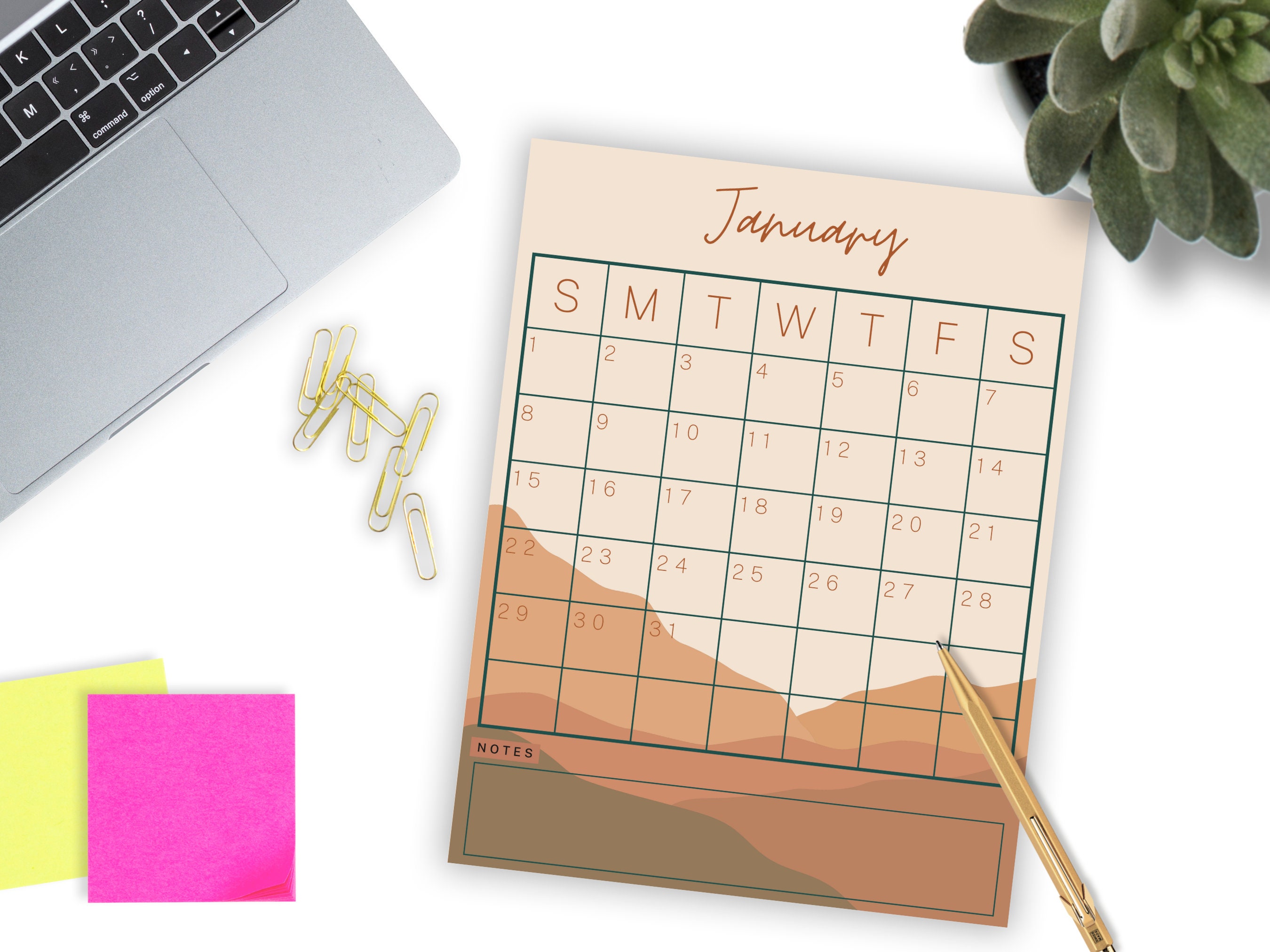 Boho Monthly Calendar | Printable Monthly Habit Tracker | Goal Tracker ...