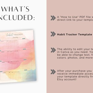 Watercolor Habit Tracker | Printable Monthly Habit Tracker | Goal ...