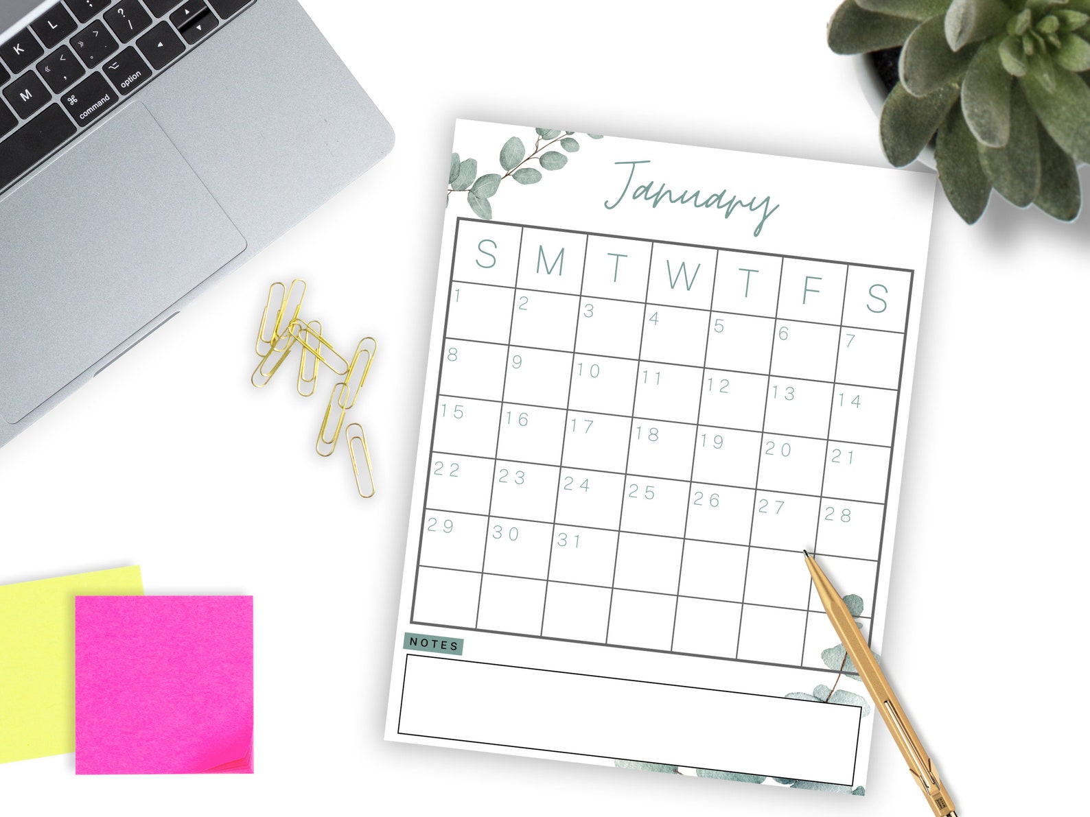 Floral Monthly Calendar | Printable Monthly Habit Tracker | Goal ...
