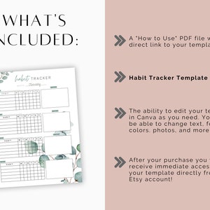 Floral Habit Tracker | Printable Monthly Habit Tracker | Goal Tracker ...