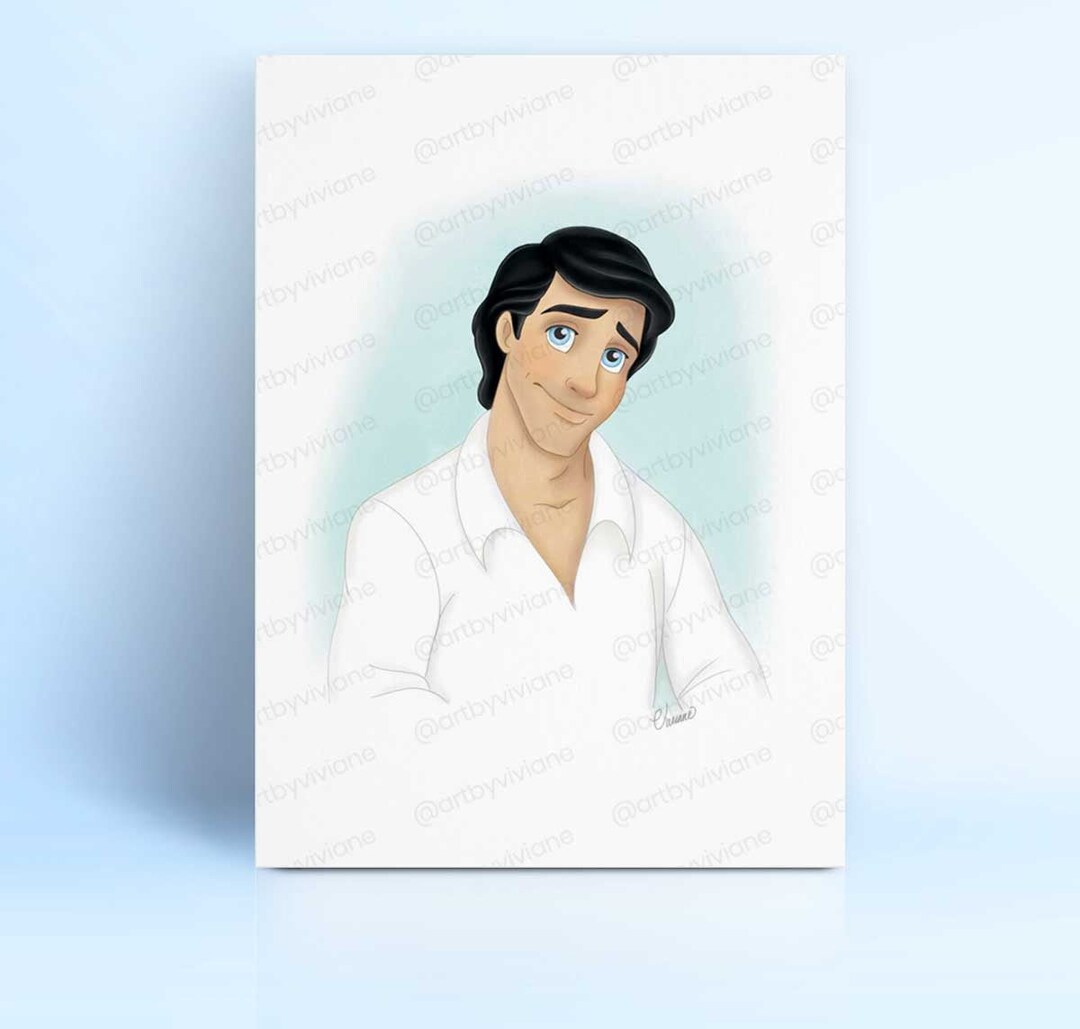 Prince Eric Illustration Fine Art Quality Print | Pastel Colors for ...