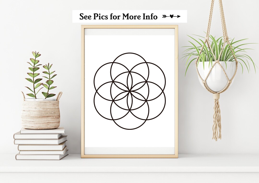Seed of Life Print, Sacred Geometry Print, Geometric Wall Art ...