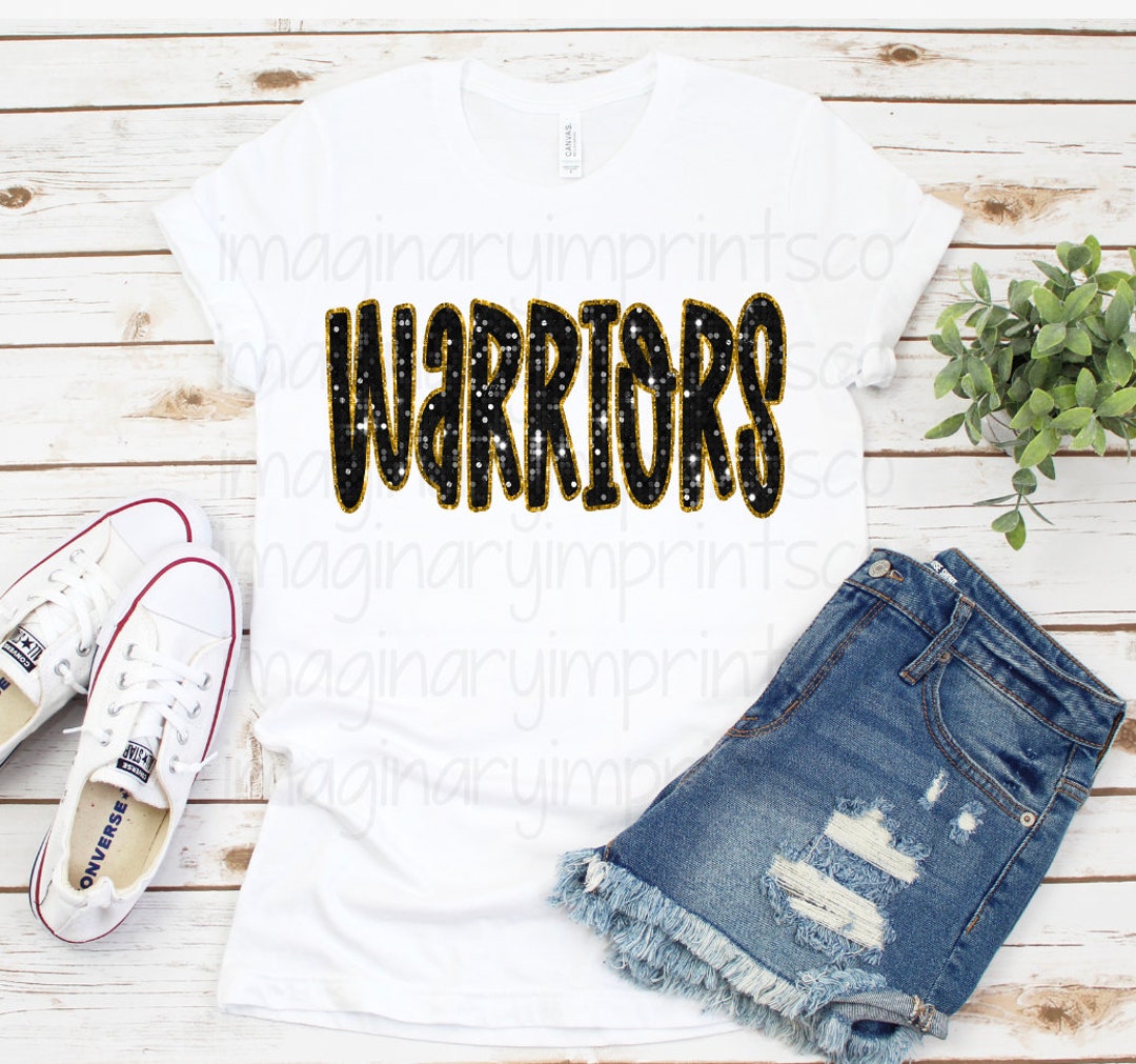 Warriors Sequin Design Digital Design Sublimation Design Download DTG Printing Warriors Sequin ...