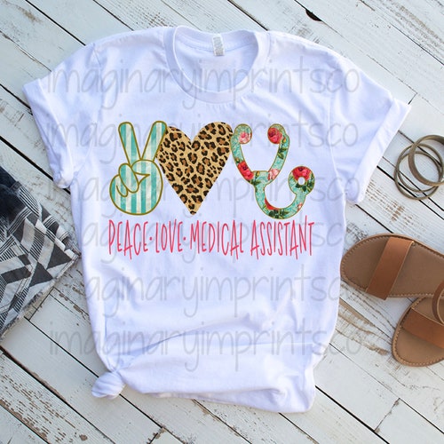 Peace Love Medical Assistant Png Sublimation Design Medical - Etsy