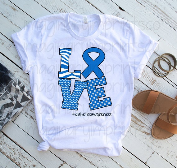 Love Blue Ribbon Diabetes Awareness Type 1 Diabetes - Etsy