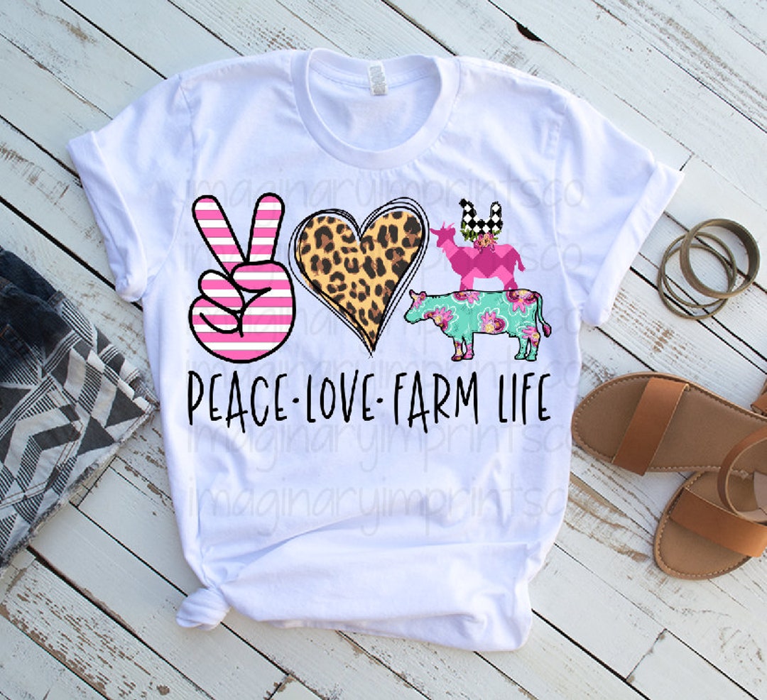 Peace Love Farm Life Sublimation Design DTG Printing Sublimation Design ...