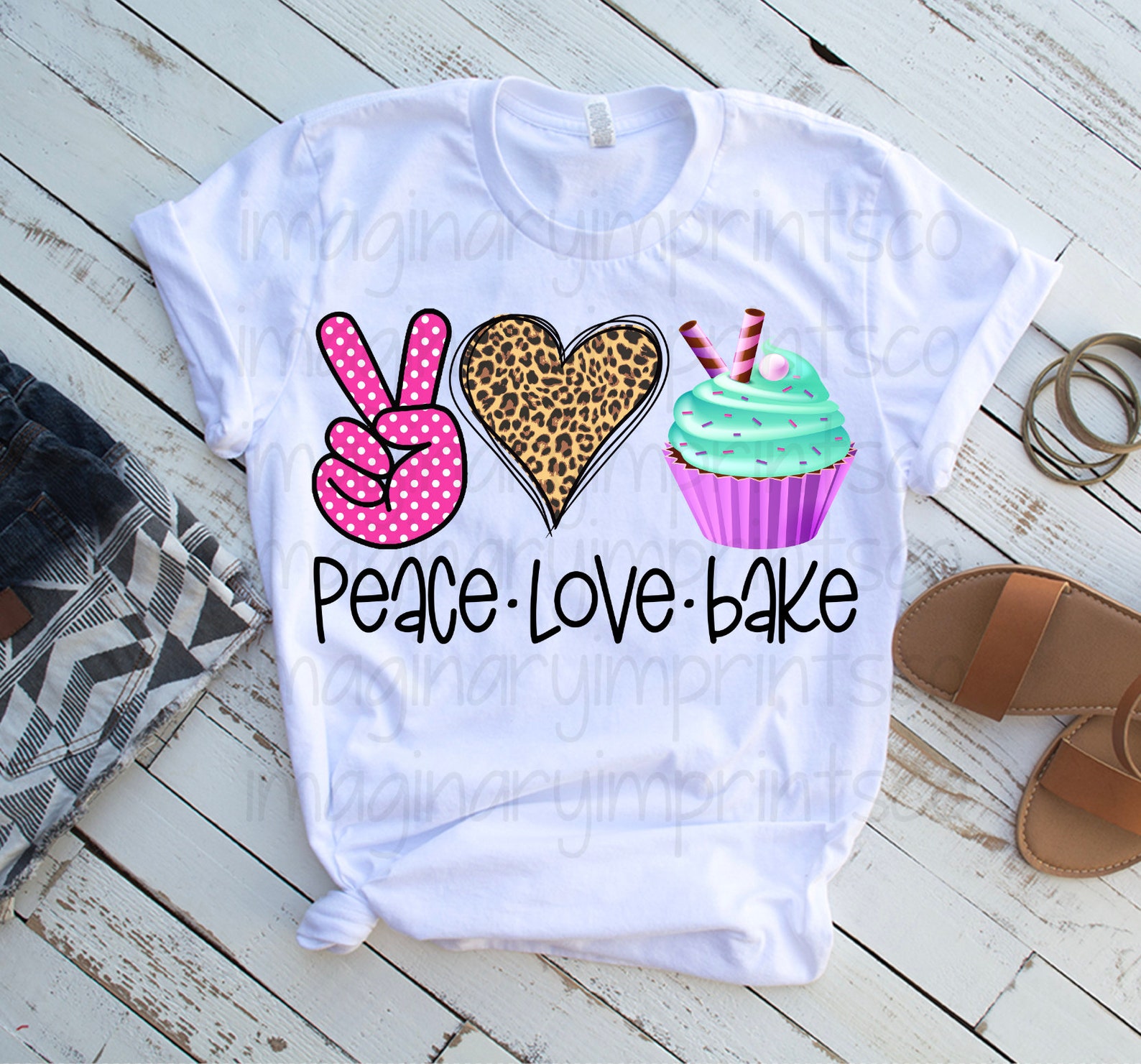 Peace Love Bake Sublimation Design DTG Printing - Etsy