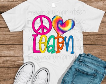 Peace Love Teach Png Teacher Sublimation Design Digital - Etsy