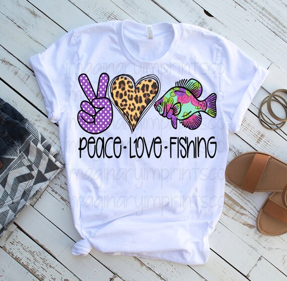 Peace Love Fishing Sublimation Design Sublimation Design | Etsy