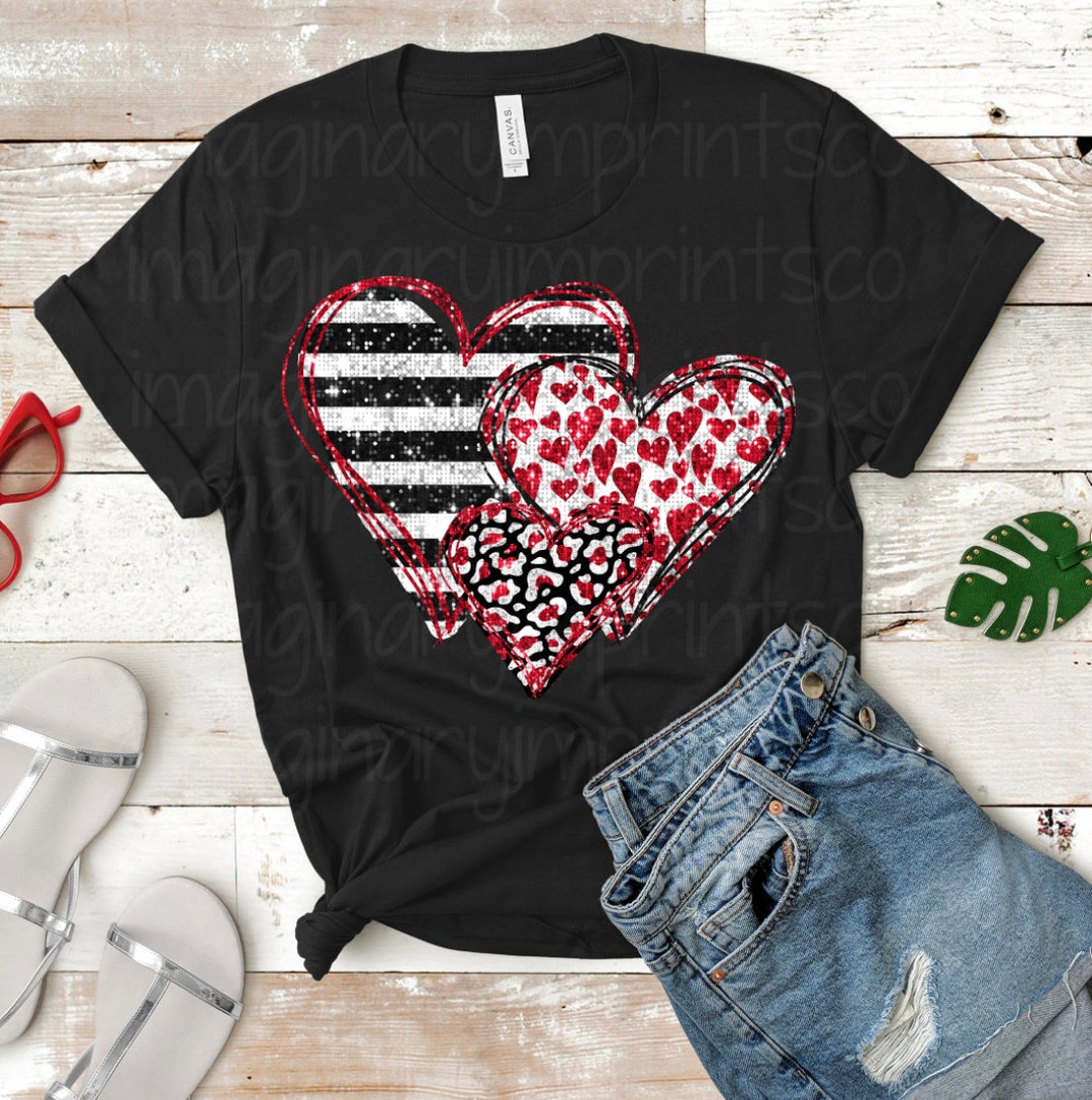 Love Heart Valentine's Day Sequin Png Sublimation Design Digital Design ...