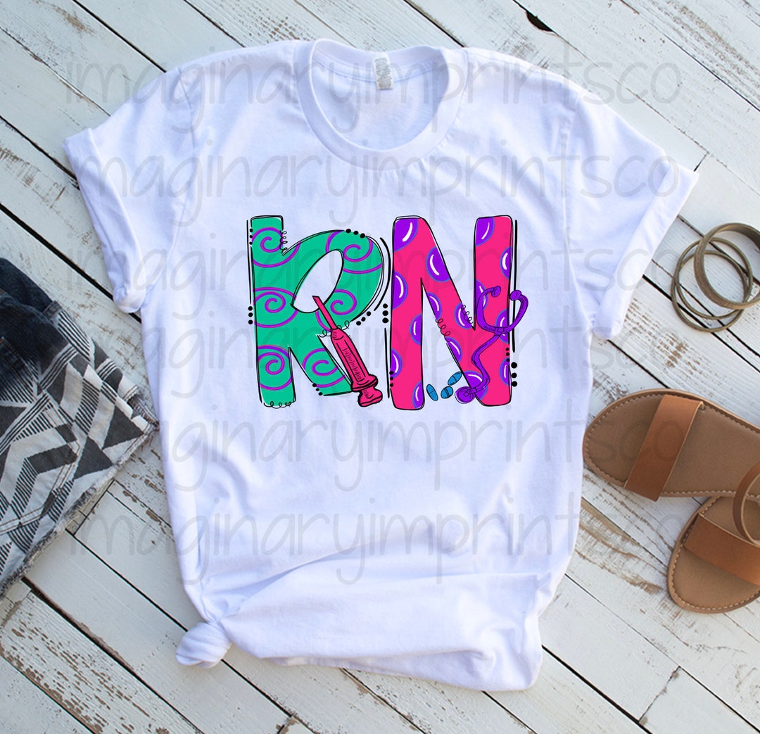 RN Nurse Hand Drawn Png Sublimation Design Download Digital Design ...