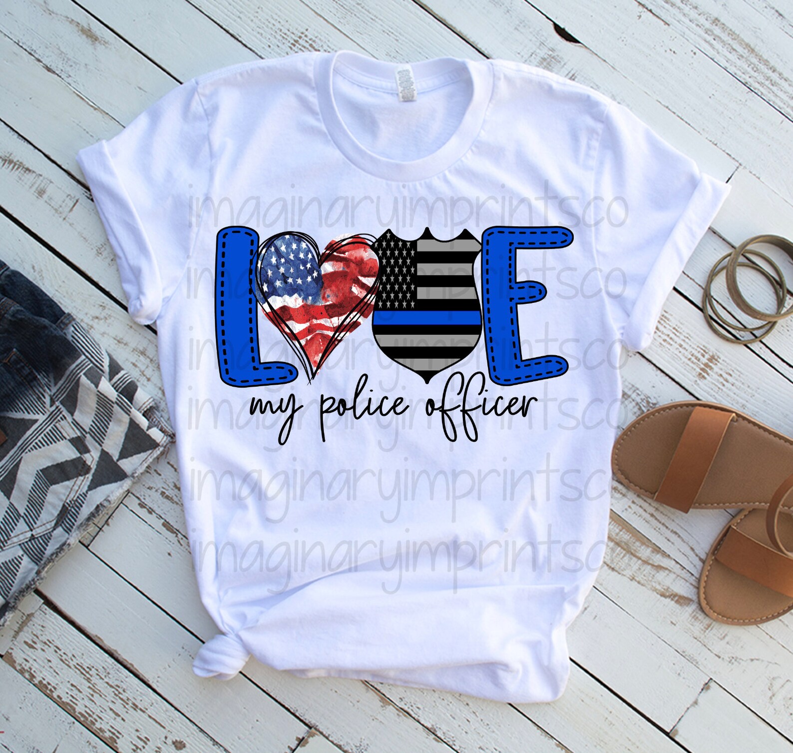 Love My Police Officer Sublimation Design DTG Printing - Etsy