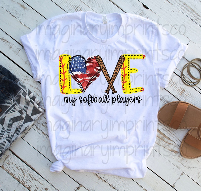 Love Softball Player Png Sublimation Design Sublimation | Etsy