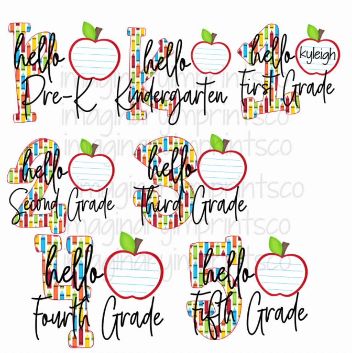 Hello Pre K Through 5th Grade Sublimation Sublimation DTG - Etsy