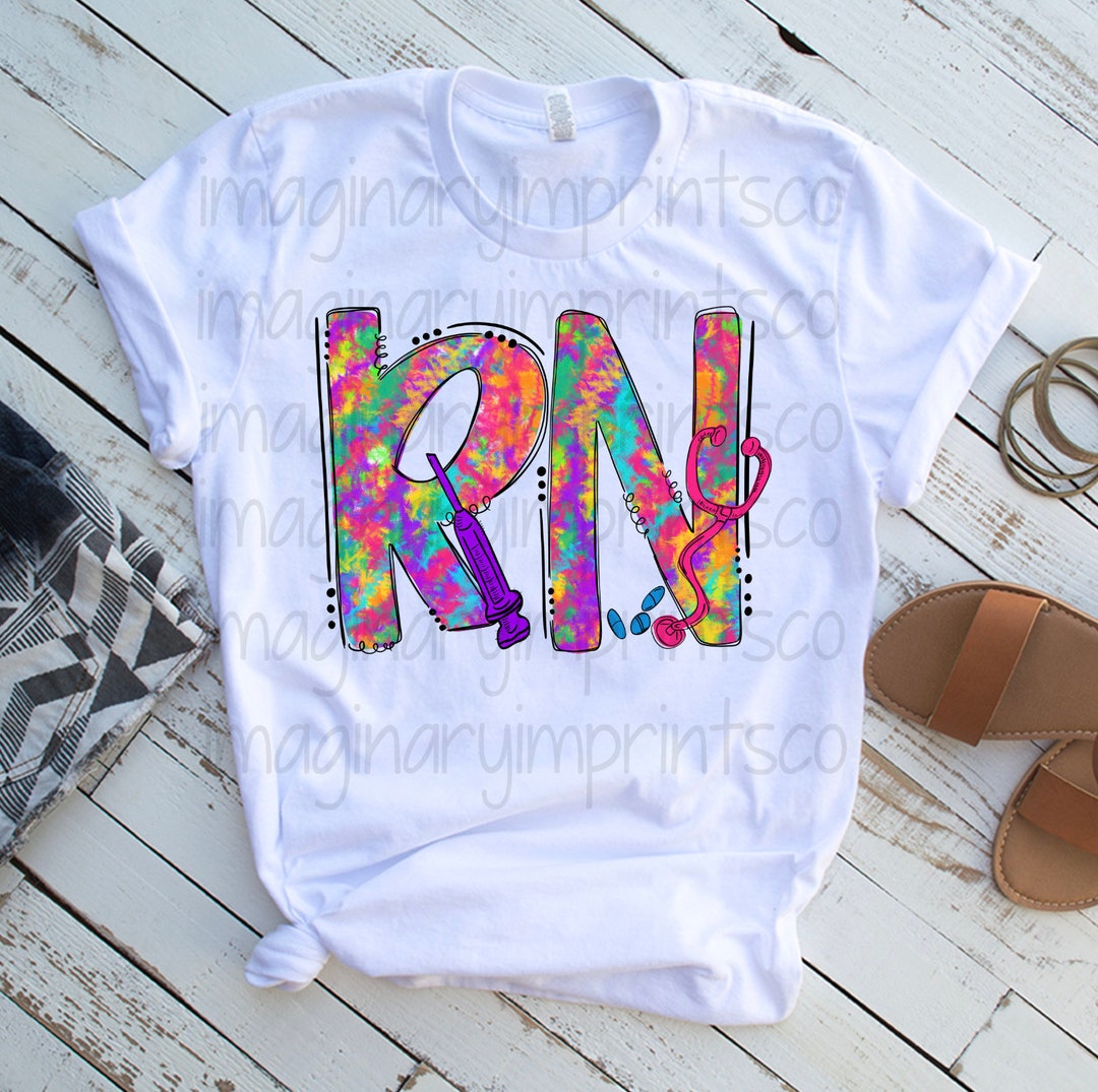 RN Nurse Tie Dye Png - Sublimation Design Download - Digital Design ...