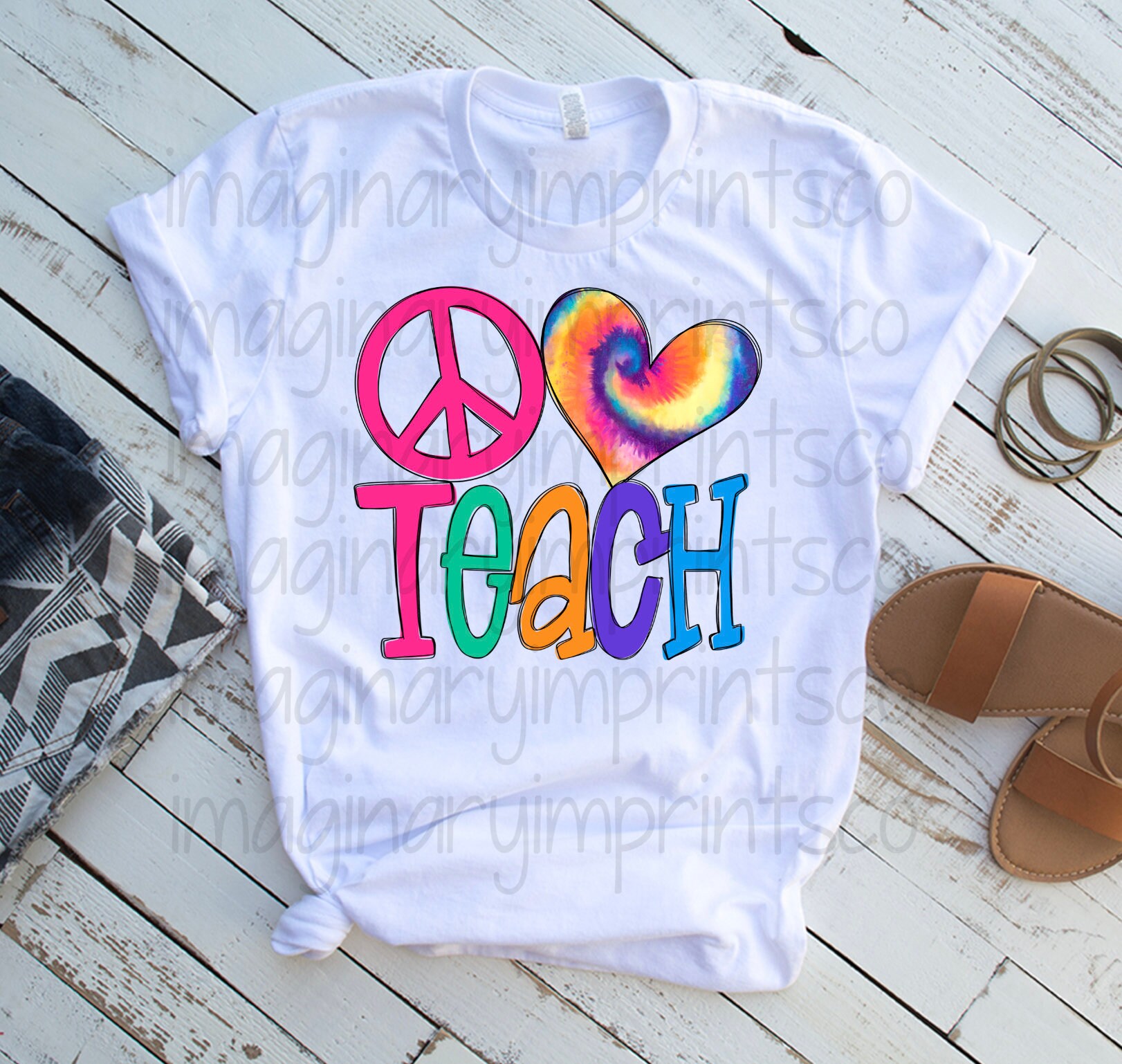 Peace Love Teach Tie dye png Sublimation design download | Etsy