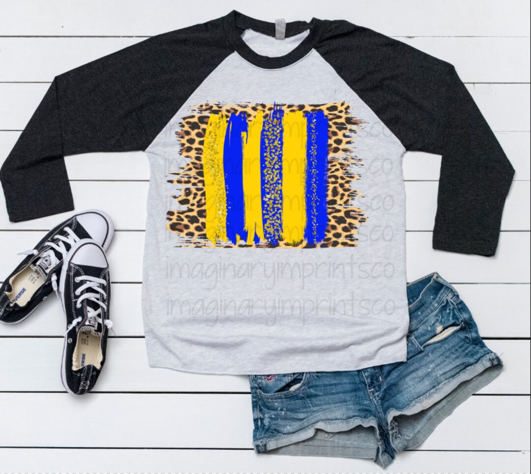 Yellow Gold Blue Brush Stroke Sublimation Design Sublimation Design ...