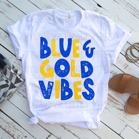 Blue and Gold Vibes Png Sublimation Design Digital Design - Etsy
