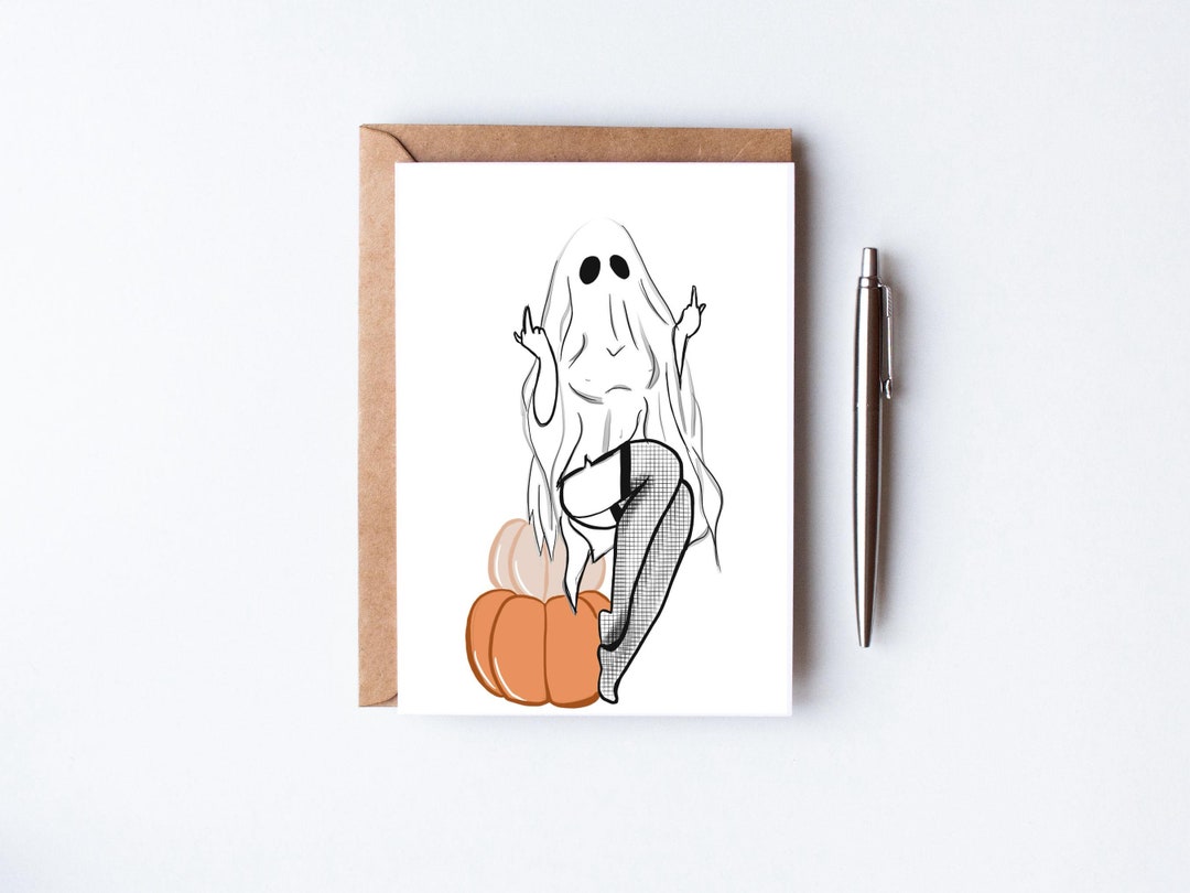 Rude Pinup Ghost Vulgar Cute Halloween Witchy Wall Decor Printable Wall ...