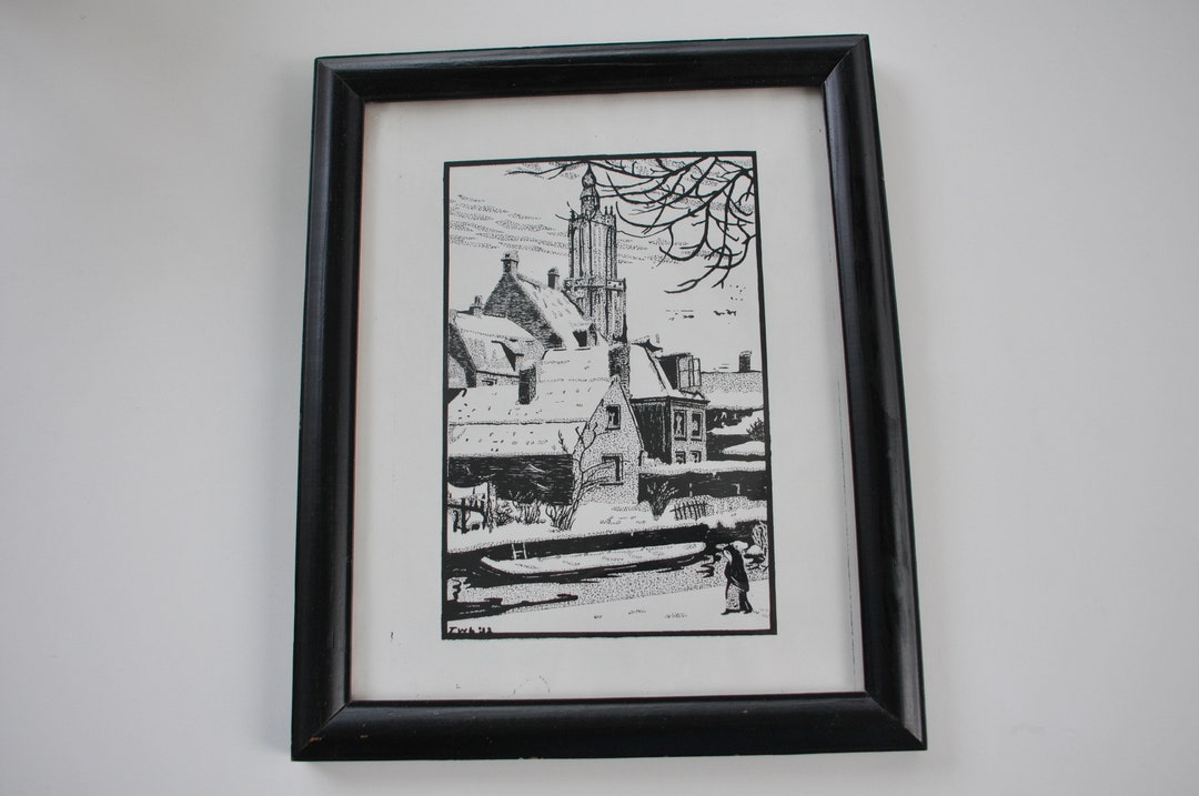 Child's Ink Drawing From 1932 - Etsy
