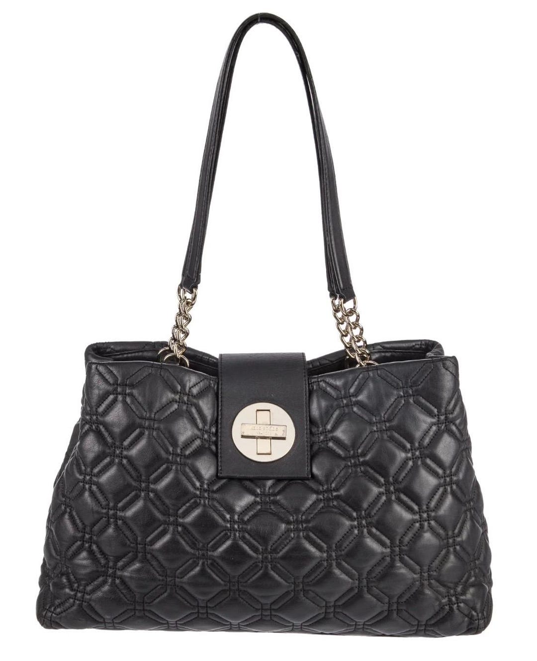 Vintage Kate Spade Quilted Leather Astor Court Tote With Gold Hardware ...