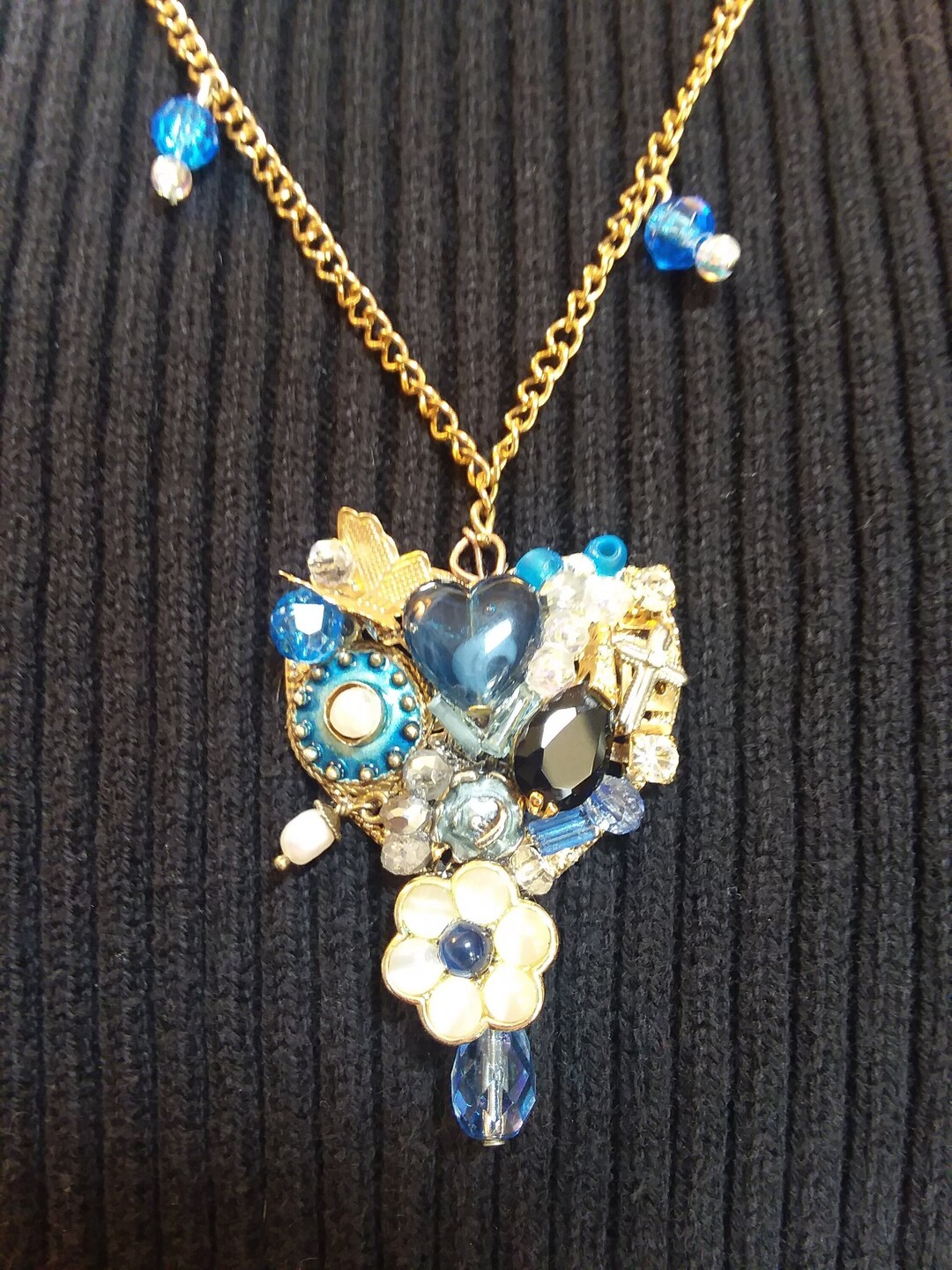 Handmade Vintage Necklace,vintage Collage Necklace,vintage Necklace ...