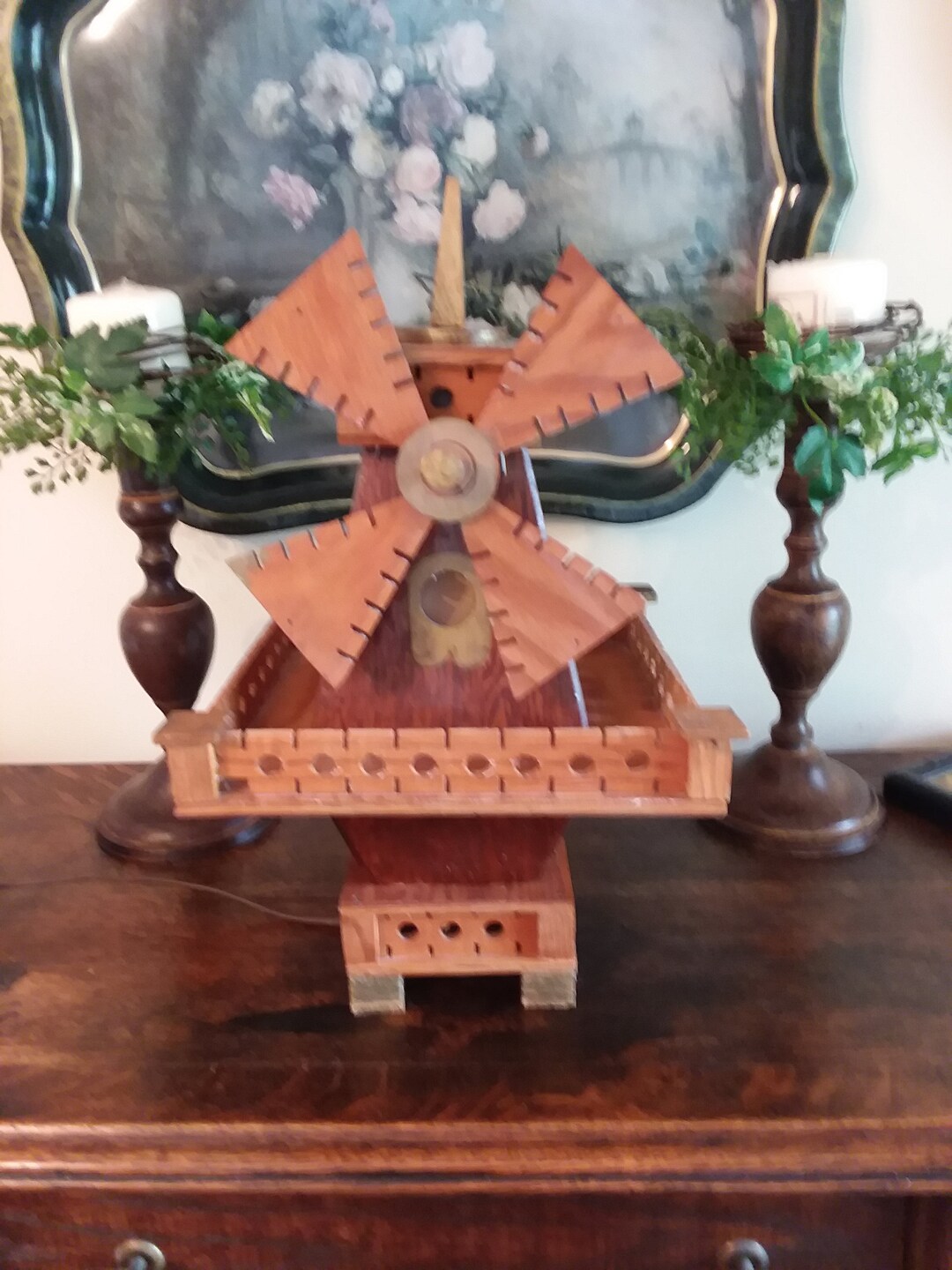 Mid Century Folk Art Wind Mill Lamp,folk Art Lamp,wind Mill Lamp,folk ...