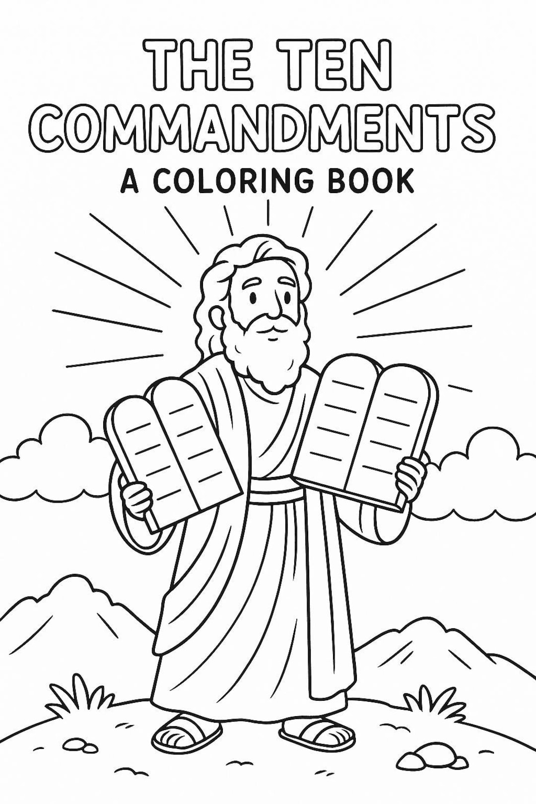 Color the Ten Commandments: Christian Coloring Book for Children - Etsy
