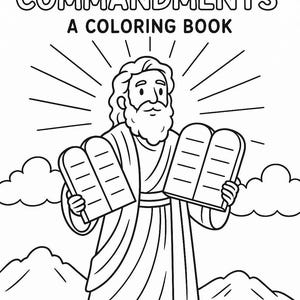 Color the Ten Commandments: Christian Coloring Book for Children - Etsy