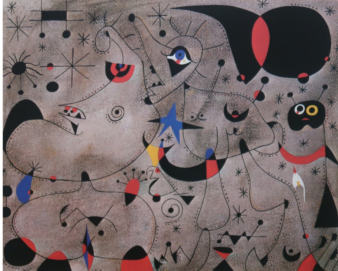 Joan Miro Vintage Print 1982 nocturnal 1940 Art Print Home Decor Wall ...