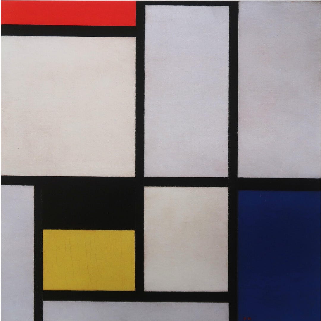 Piet Mondrian Vintage Print 1988 | "square Composition" (1922-25 ...