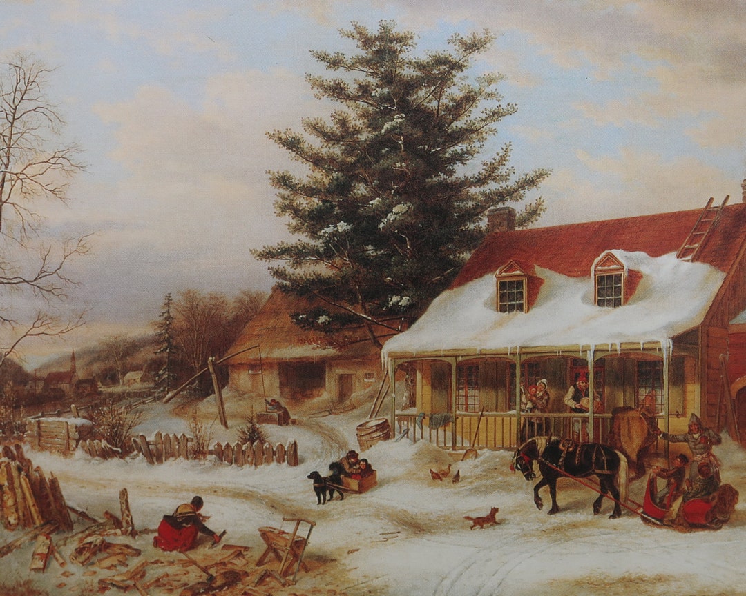 Cornelius Krieghoff Vintage Print 1994 | "early Canadian Homestead ...
