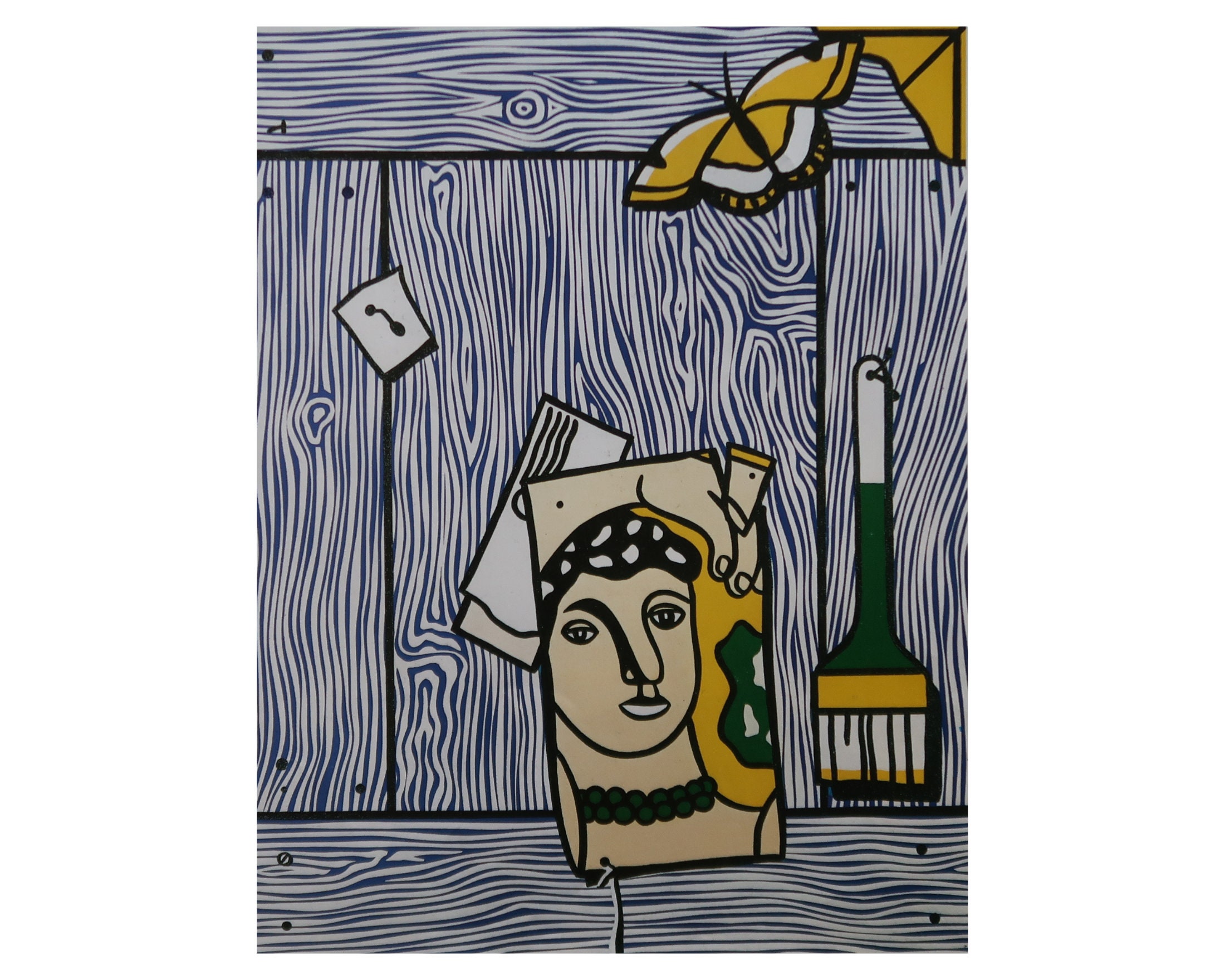 Roy Lichtenstein Vintage Print 1999 trompe L'oeil With Leger Head and ...