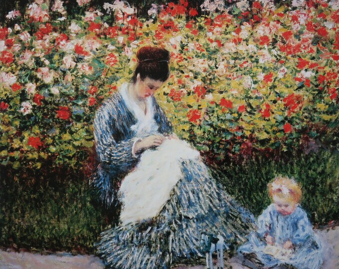 Claude Monet Vintage Print 1989 | "madame Monet and Child" (1875) | Art ...