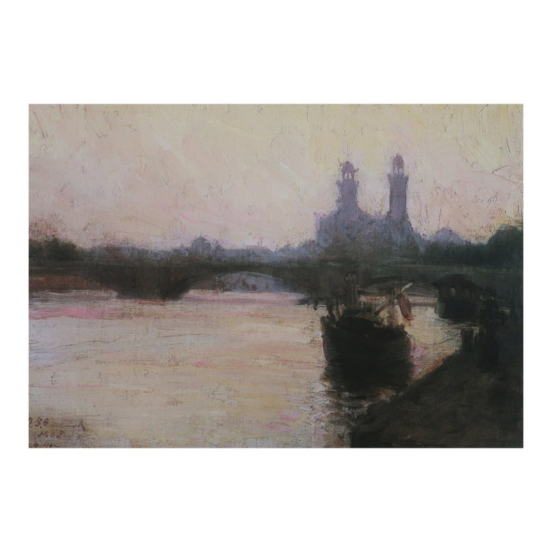 Henry O Tanner Vintage Print 1980 the Seine 1902 Home Decor Wall Art ...