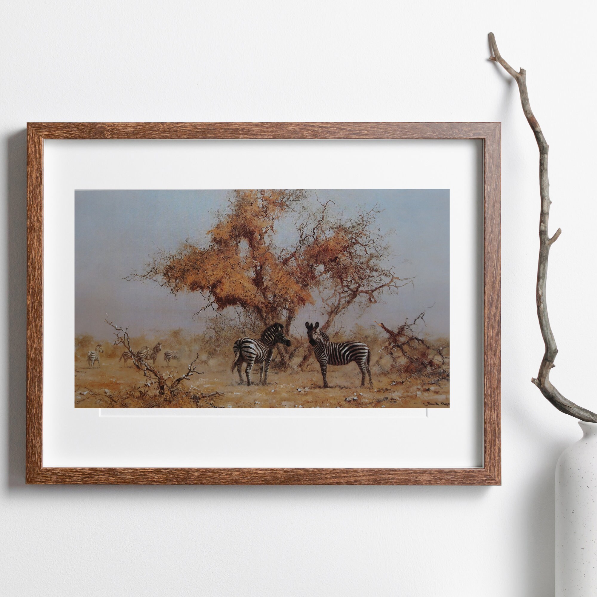 David Shepherd Vintage Print 1989 zebras and Colony Weavers 1980 Home ...